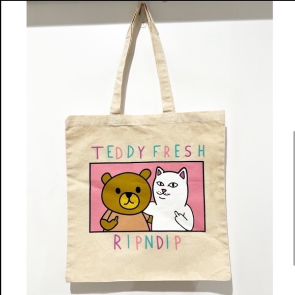 Ripndip | Bags | New Ripndip Teddy Fresh Lord Nermal Canvas Eco Tote ...